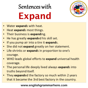 Sentences with Expand, Expand in a Sentence in English, Sentences For ...