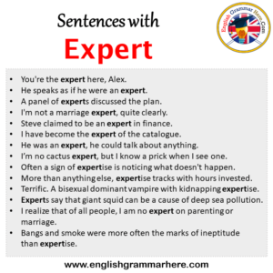 Sentences with Expert, Expert in a Sentence in English, Sentences For ...