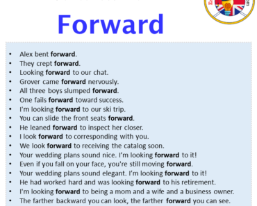 Sentences with Forward Archives - English Grammar Here