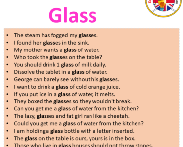 Sentences For Glass Archives - English Grammar Here