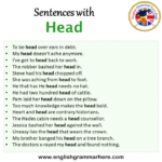 Sentences with Head, Head in a Sentence in English, Sentences For Head ...