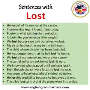 Sentences with Lost, Lost in a Sentence in English, Sentences For Lost ...