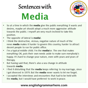Sentences with Media, Media in a Sentence in English, Sentences For ...