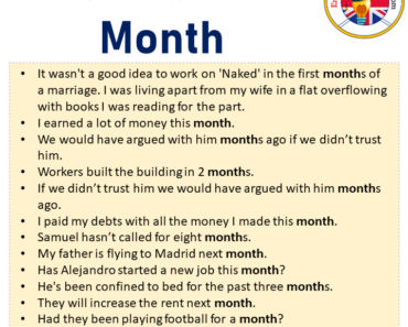 Sentences with Month Archives - English Grammar Here