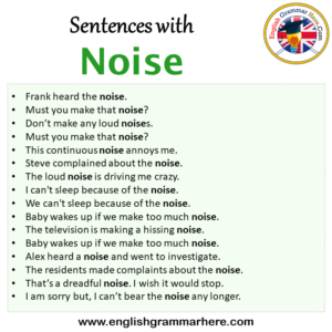 Sentences with Noise, Noise in a Sentence in English, Sentences For ...