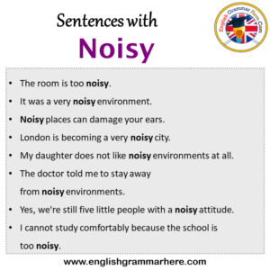 Sentences with Noisy, Noisy in a Sentence in English, Sentences For ...