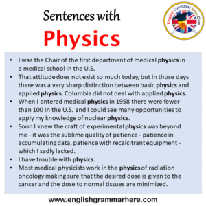 Sentences with Physics, Physics in a Sentence in English, Sentences For ...