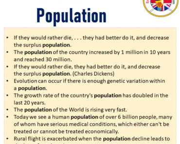Population in a Sentence in English Archives - English Grammar Here