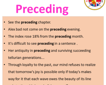 Sentences For Preceding Archives - English Grammar Here