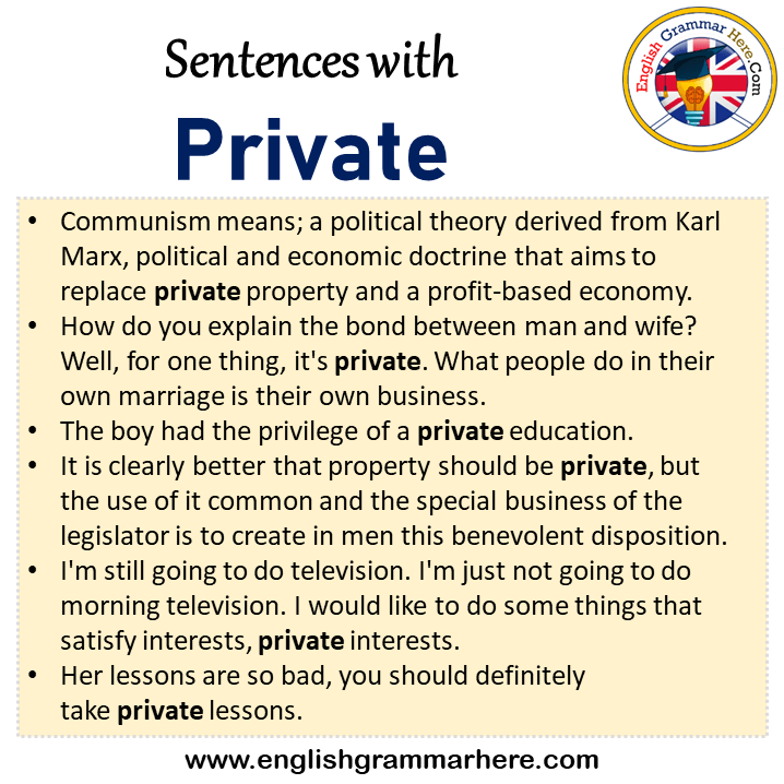 Sentences With Private Archives English Grammar Here