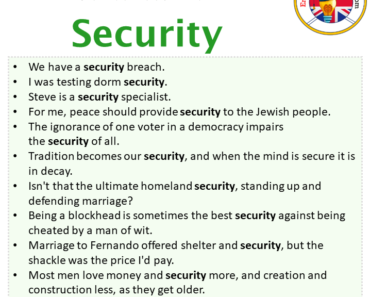 Sentences with Security Archives - English Grammar Here
