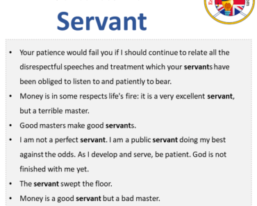 Servant in a Sentence in English Archives - English Grammar Here
