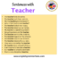 Sentences with Teacher, Teacher in a Sentence in English, Sentences For ...
