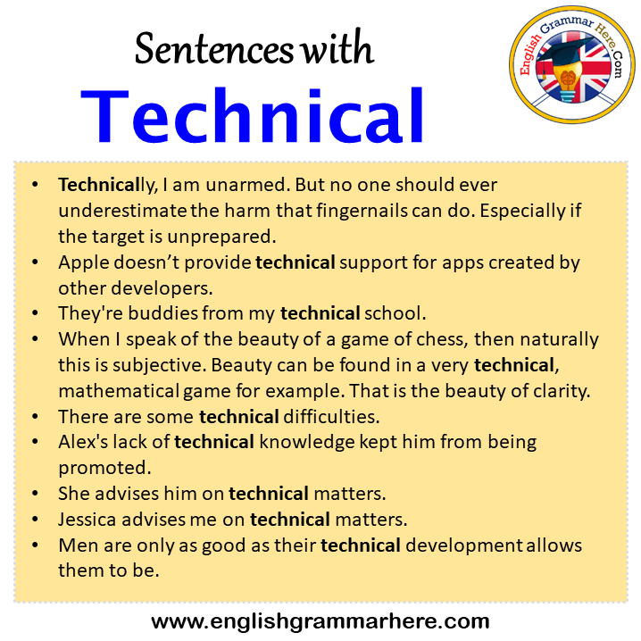 Sentences With Technical Technical In A Sentence In English Sentences