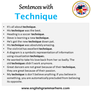 Sentences with Technique, Technique in a Sentence in English, Sentences ...
