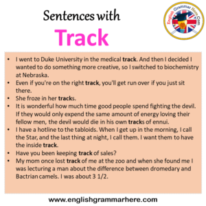 Sentences with Track, Track in a Sentence in English, Sentences For ...