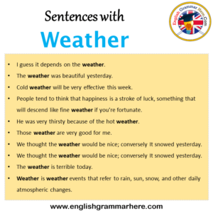 Sentences with Weather, Weather in a Sentence in English, Sentences For ...