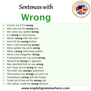 Sentences with Wrong, Wrong in a Sentence in English, Sentences For ...