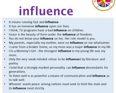influence in a Sentence in English Archives - English Grammar Here