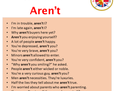 Aren’t in a Sentence in English Archives - English Grammar Here