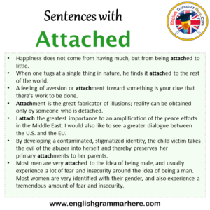 Sentences with Attached, Attached in a Sentence in English, Sentences ...
