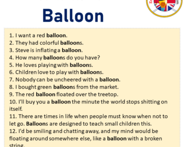 Sentences For Balloon Archives - English Grammar Here
