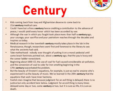 Sentences with Century Archives - English Grammar Here