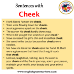 Sentences with Cheek, Cheek in a Sentence in English, Sentences For ...