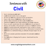Sentences with Civil, Civil in a Sentence in English, Sentences For ...