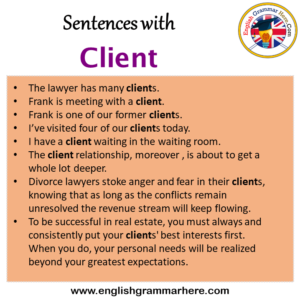 Sentences with Client, Client in a Sentence in English, Sentences For ...