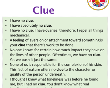Sentences with Clue Archives - English Grammar Here
