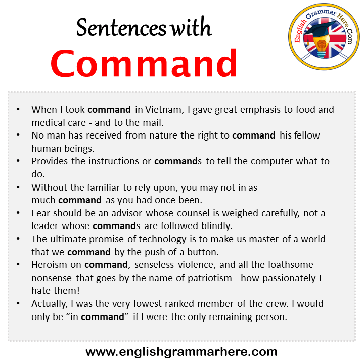 Sentences With Command Command In A Sentence In English Sentences For