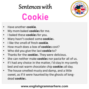 Sentences with Cookie, Cookie in a Sentence in English, Sentences For ...