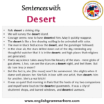 Sentences with Desert, Desert in a Sentence in English, Sentences For Desert - English Grammar Here
