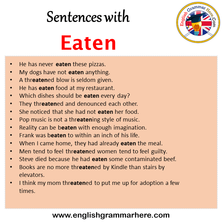 Sentences With Eaten Eaten In A Sentence In English Sentences For