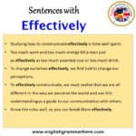 Sentences with Effectively, Effectively in a Sentence in English ...