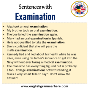 Sentences with Examination, Examination in a Sentence in English ...