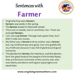 Sentences with Farmer, Farmer in a Sentence in English, Sentences For ...
