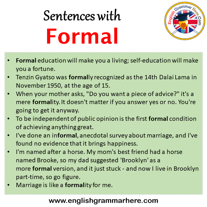 Example Formal