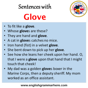 Sentences with Glove, Glove in a Sentence in English, Sentences For ...