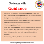 Sentences with Guidance, Guidance in a Sentence in English, Sentences ...
