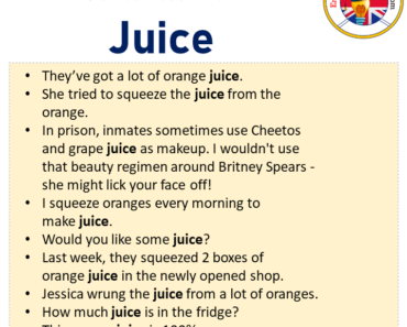 Sentences with Juice Archives - English Grammar Here