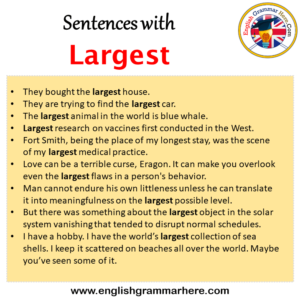 Sentences with Largest, Largest in a Sentence in English, Sentences For ...