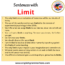 Sentences with Limit, Limit in a Sentence in English, Sentences For ...