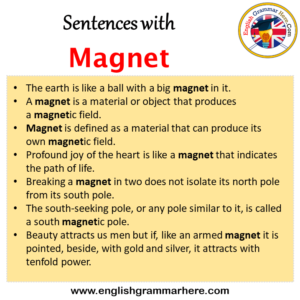 Sentences with Magnet, Magnet in a Sentence in English, Sentences For ...