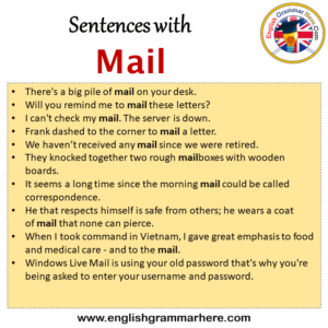 Sentences with Mail, Mail in a Sentence in English, Sentences For Mail ...