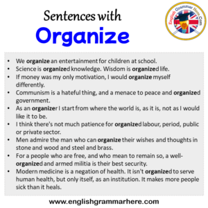 Sentences with Organize, Organize in a Sentence in English, Sentences ...