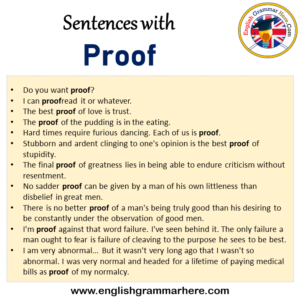 Sentences with Proof, Proof in a Sentence in English, Sentences For ...