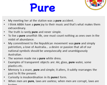 Pure in a Sentence in English Archives - English Grammar Here