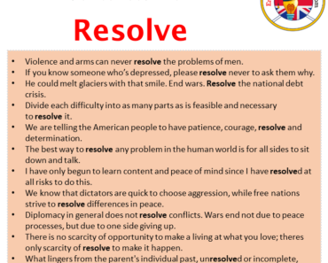 Sentences For Resolve Archives - English Grammar Here